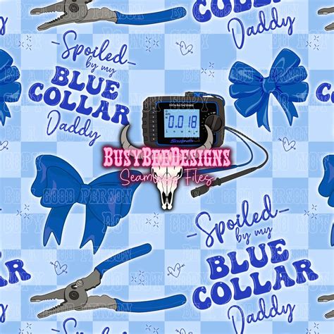 Blue Collar Daddy Seamless File Electrician Design Jpeg Etsy