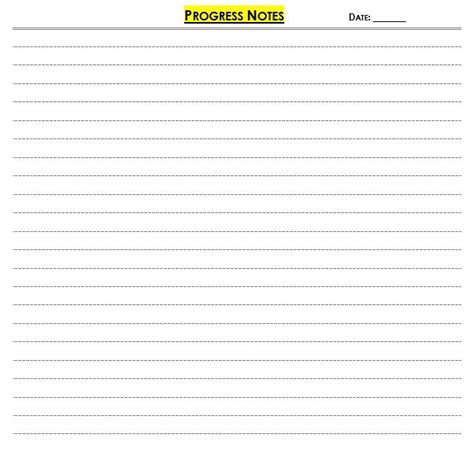 Printable Blank Progress Note Template