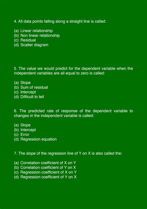 SOLUTION Correlation And Regression Mcq S And Answers Studypool