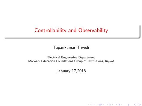 Pdf Controllability And Observability