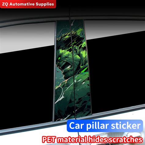 Hulk Car Stickers Auto B Pillar Waterproof Decoration Cover Scratches