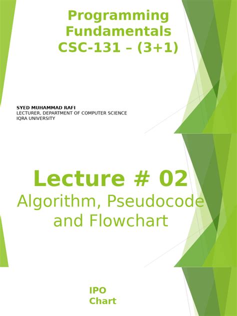 Pf Lec 02 Algorithm Flowchart Pseudocode Pdf Fahrenheit Algorithms