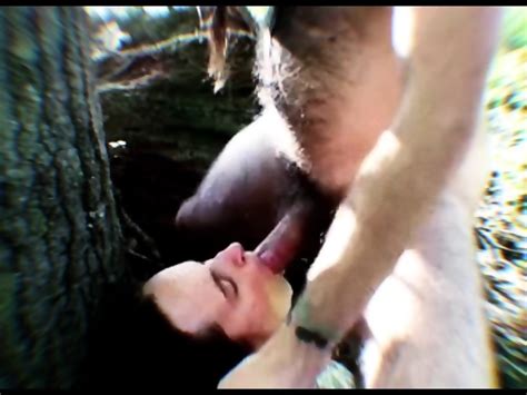 Rough Blowjob Against A Tree Rough Blowjob Against A Tree