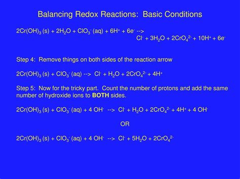 PPT Balancing Redox Reactions Acid Conditions PowerPoint