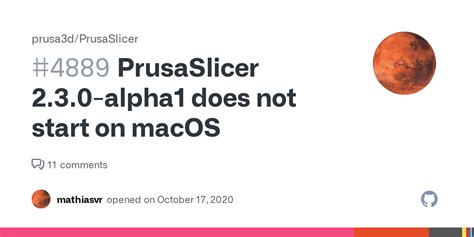 Prusaslicer 230 Alpha1 Does Not Start On Macos · Issue 4889