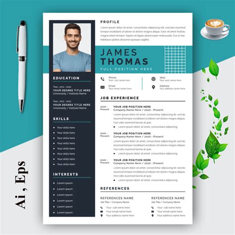 Professional Resume Layout Modern Cv Design Masterbundles