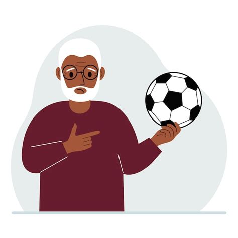 Premium Vector A Man Holds A Soccer Ball In His Hand The Concept Of A Player Fan Or Coach