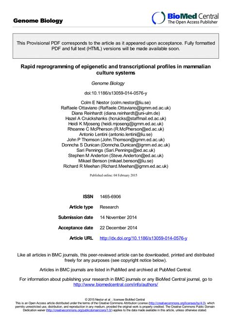 Pdf Rapid Reprogramming Of Epigenetic And Transcriptional Profiles In
