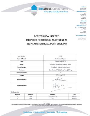 Fillable Online GEOTECHNICAL REPORT Fax Email Print PdfFiller