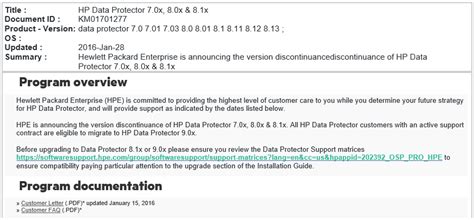 Hpe Data Protector 7 0x And 8 0x Eol