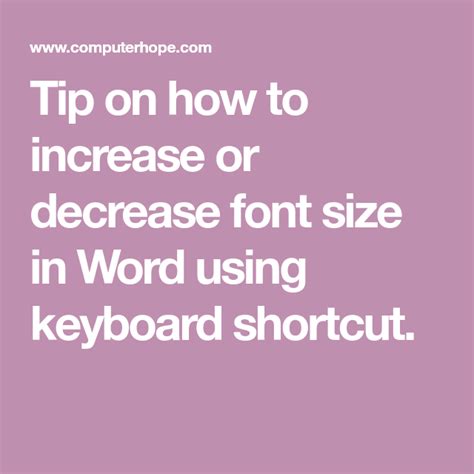 Increase Or Decrease Font Size In Word Using Keyboard Shortcut
