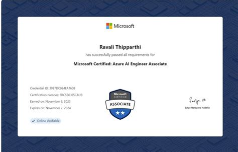 Ravali Thipparthi On Linkedin Im Happy To Share That Ive Obtained A New Certification Microsoft