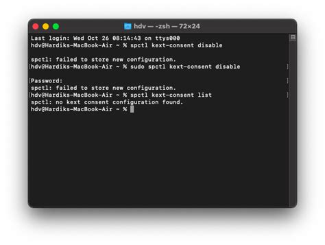 Cant Execute The Command Usrsbinspctl Kext Consent Add Zym2etk3e7