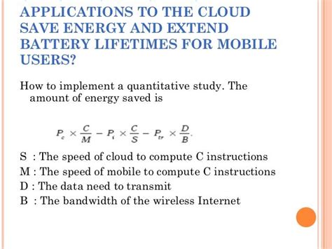 Cloud Computing For Mobile Userscan Offloading Computation Save Ener