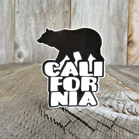 California Bear Sticker Bold Word Block Letters Silhouette Souvenir