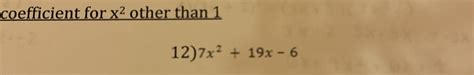 Solved Factor A Trinomial With A Coefficient For X2 ﻿other