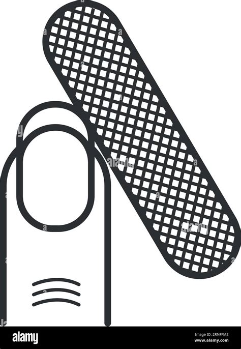 File Nails Icon Manicure Step Fingernail Beautiful Shape Stock Vector