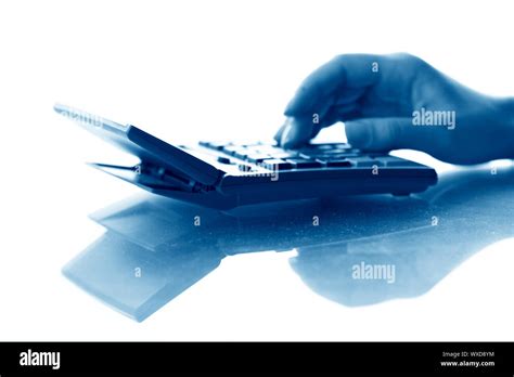 Girl Hand Calculate On White Background Stock Photo Alamy