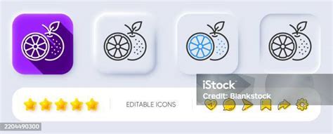 주황색 선 아이콘입니다 과일 음식 기호입니다 뉴모픽 버튼 벡터 0명에 대한 스톡 벡터 아트 및 기타 이미지 0명 3차원