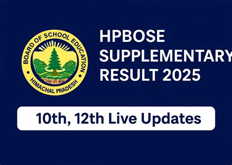 Hpbose Supplementary Result 2025 10th 12th Live Updates