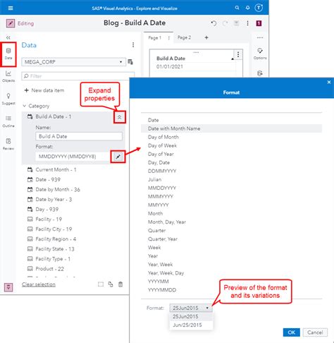 Build A Date In Sas Visual Analytics Reports