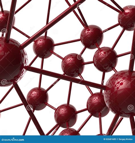 Red Molecular Geometric Chaos Abstract Structure Science Technology Network Connection Hi Tech