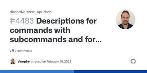 Descriptions For Commands With Subcommands And For Subcommand Groups · Issue 4483 · Discord