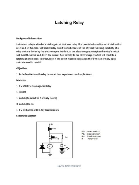 Understanding The Operation And Applications Of Self Inducting Latching Relay Circuits Pdf
