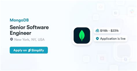 senior software engineer mongodb simplify jobs