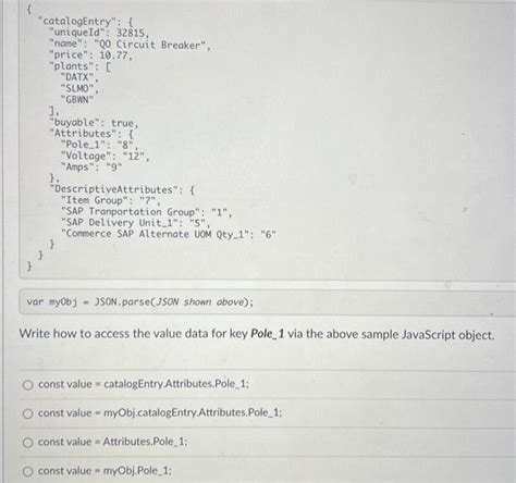 Solved Var Myobj Jsonparse Json Shown Above Write How