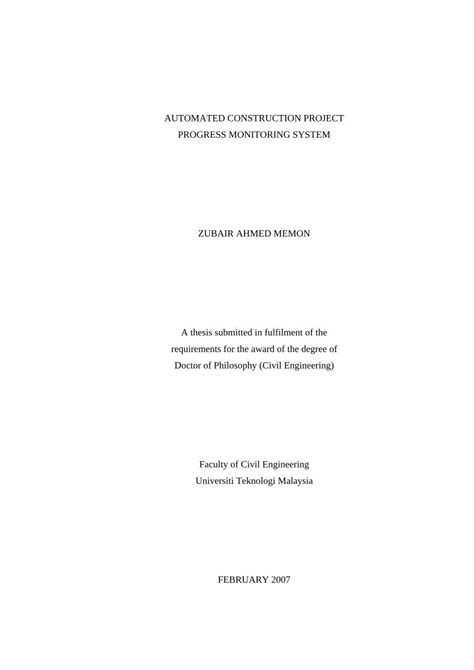 Pdf Automated Construction Project Progress Monitoring System