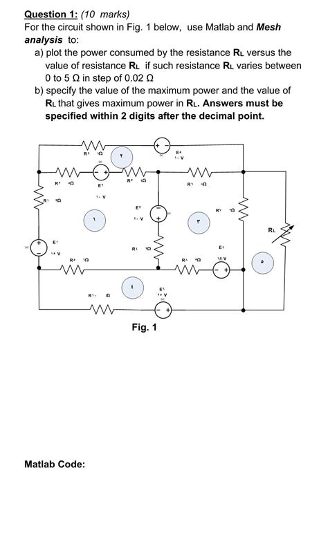 Question 1 10 Marks For The Circuit Shown In Fig