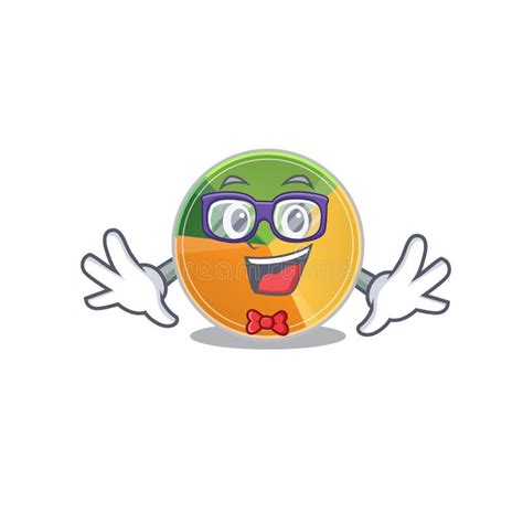 Cartoon Character Of Geek Pie Chart Design Stock Vector Illustration
