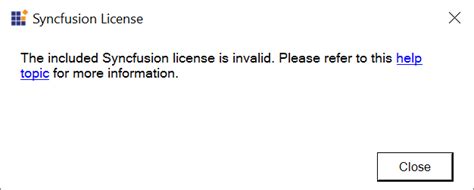 Overview Of Syncfusion Licensing Errors Syncfusion