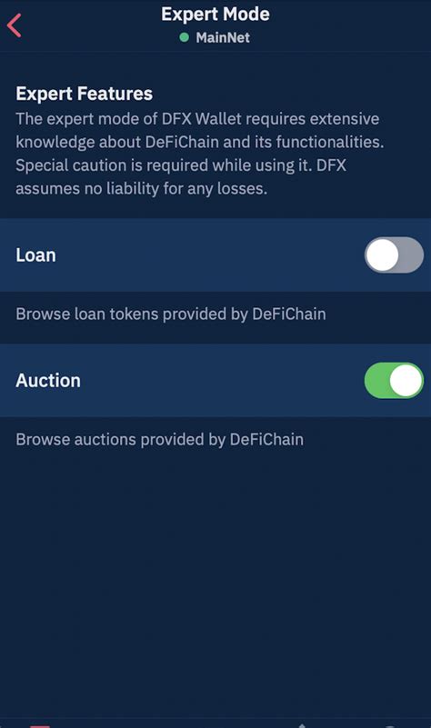 Toggle Zum Ein Und Ausschalten Von Lock Im Expertenmodus Der Defichain