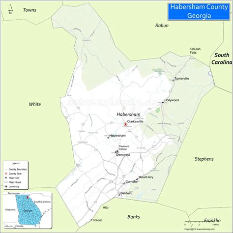 Map Of Habersham County Georgia Where Is Located Cities Population