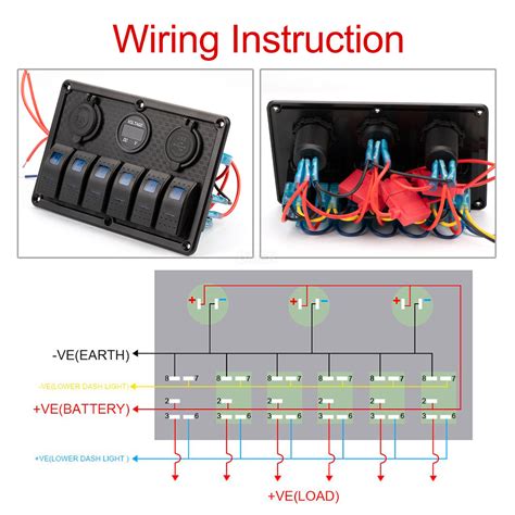 Waterproof 6 Gang Plastic Switch Panel With 15a Inline Fuse Daier