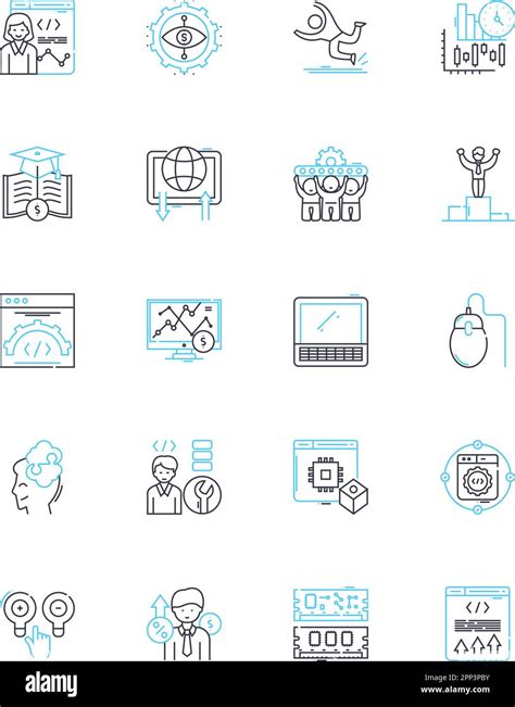 Web Design Linear Icons Set Aesthetics Usability Accessibility Interactivity Responsive