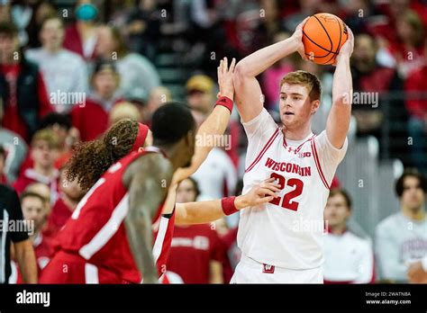 Wisconsins Steven Crowl 22 Against Nebraska During The First Half Of An Ncaa College