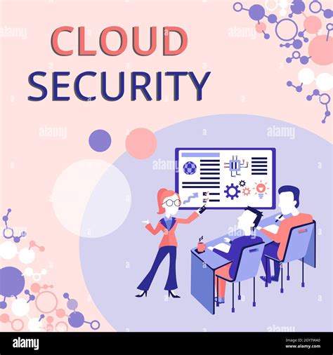 Sign Displaying Cloud Security Internet Concept Imposing A Secured System Of Existing Data In