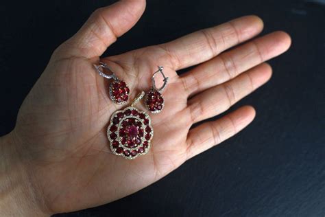 Fiery Red Ruby Drop Earrings 18k Two Tone Gem Gardener