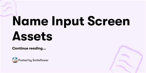 Name Input Screen Assets — Smileflower Buymeacoffee