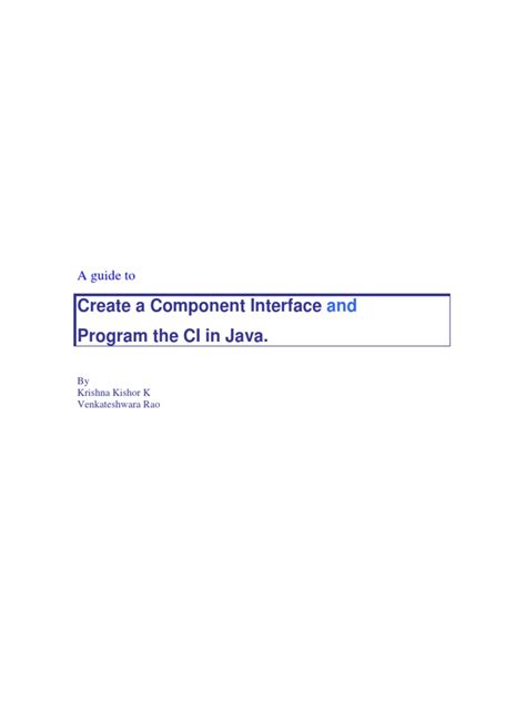 Peoplesoft Component Interface For Java Pdf Java Programming Language Application