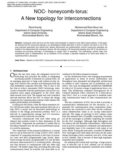 Pdf Noc Honeycomb Torus A New Topology For Interconnections