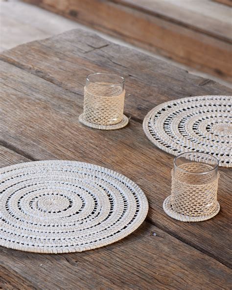 Double Spiral Design Rattan Round Placemats Spirittrader