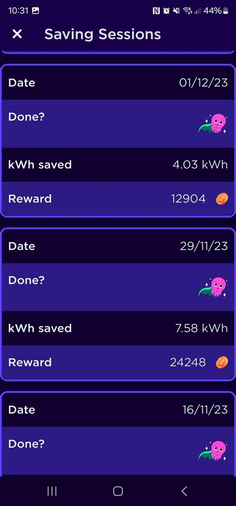 New In App Saving Session Info Roctopusenergy