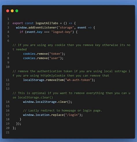 how to implement a multi tab logout feature in javascript neeraj maurya posted on the topic