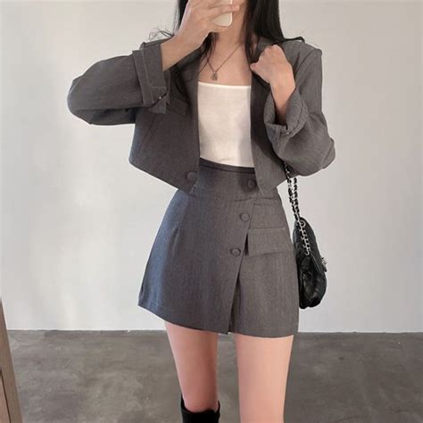 레티고 여성 캐주얼 크롭 자켓 랩 팬츠 투피스 세트 Outfits Outfit Sets Two Piece Dress
