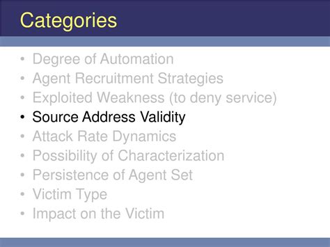Ppt 563 9 1 Denial Of Service Attacks Classification Taxonomy
