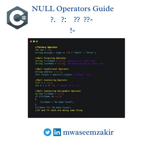 💡 Null Operators Guide In C Ternary Operator Null Forgiving